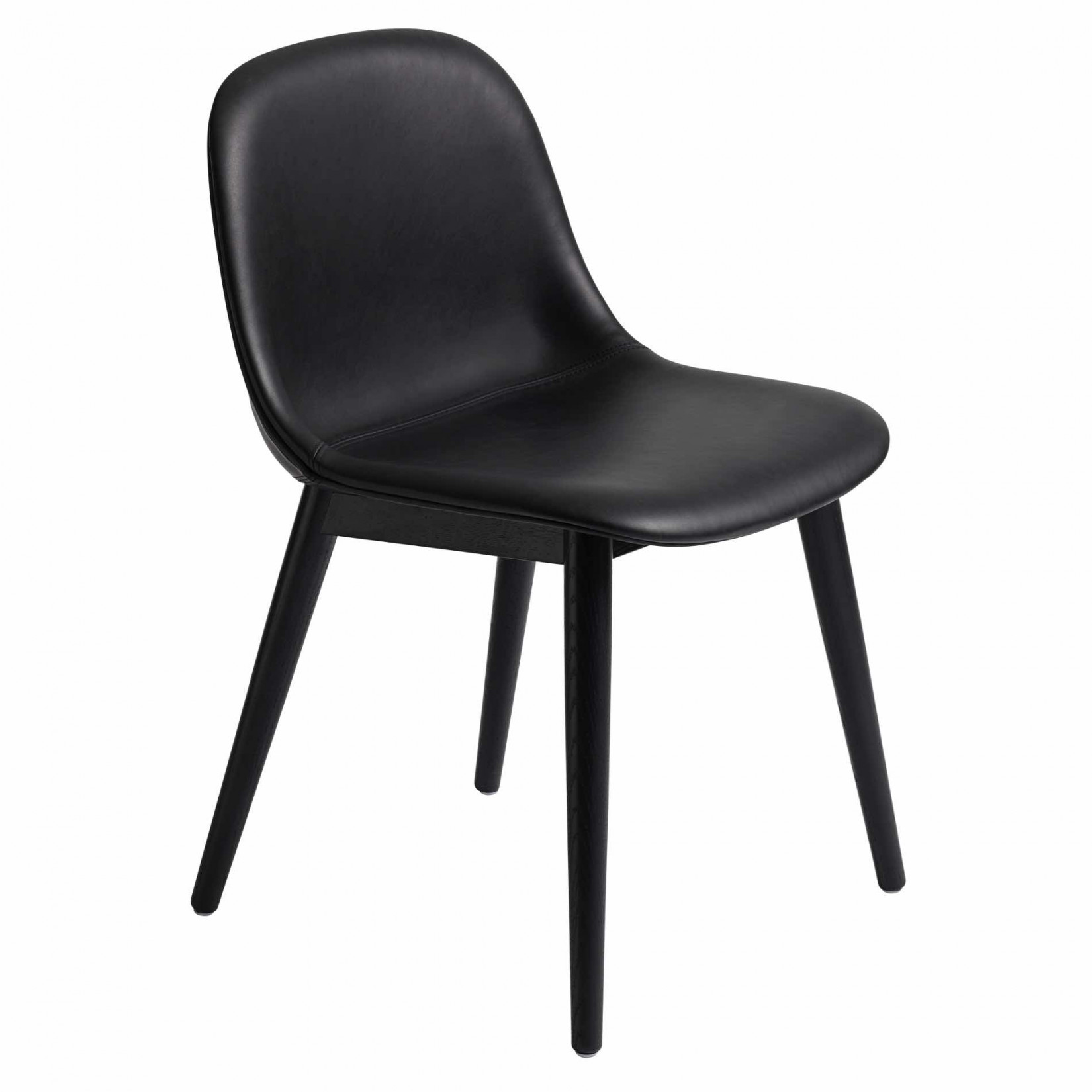 Muuto Fiber Side Chair Wood Base Leder