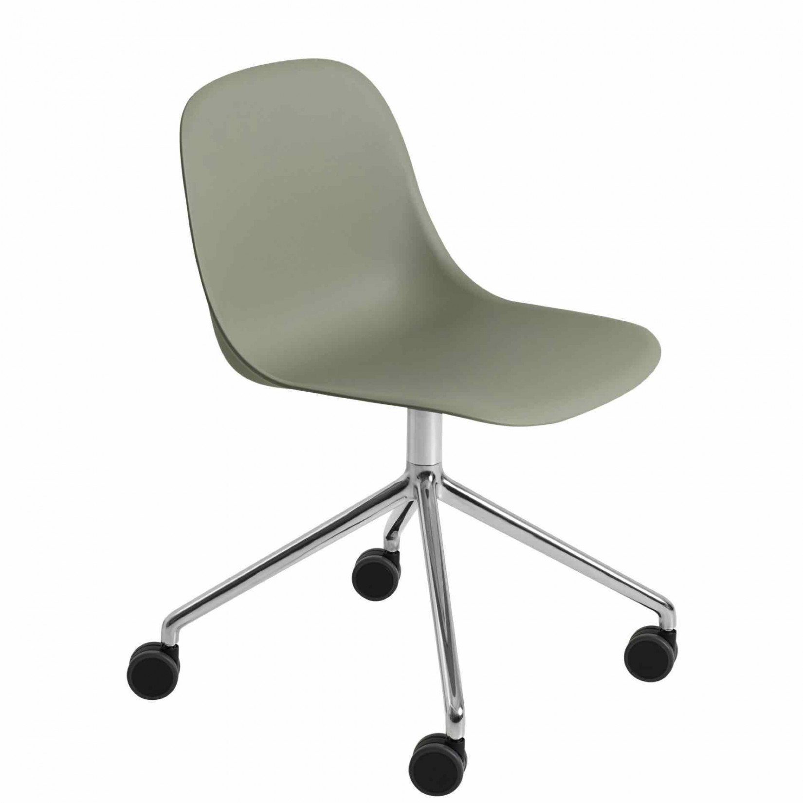 Muuto Fiber Side Chair Swivel Base met wielen